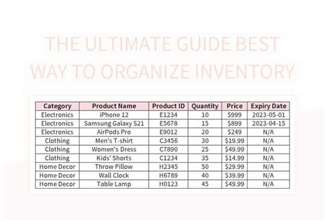 The Ultimate Guide Best Way To Organize Inventory Excel Template Free Download Pikbest