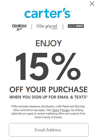 20 Off Carters Coupons And Discount Codes 7 5 Cash Back