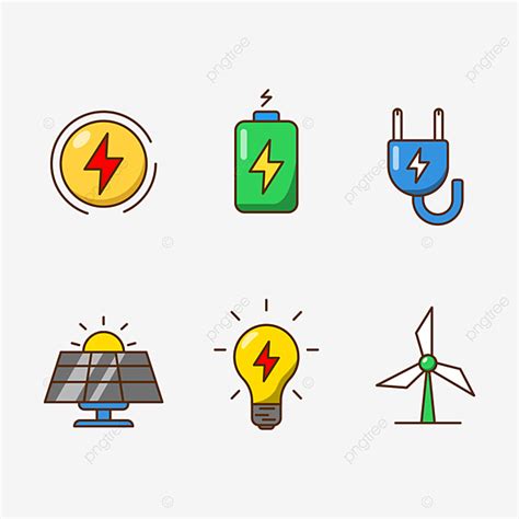 전기 관련 아이콘 모음 세트 전기 에너지 배터리 Png 일러스트 및 벡터 에 대한 무료 다운로드 Pngtree