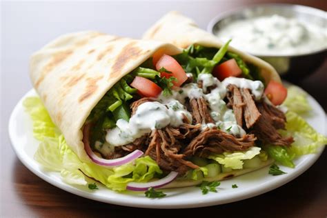 Gyro With Creamy Avocado Yummy Delicious Traditional Dish Gyro Food