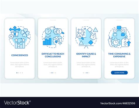Causal Research Disadvantages Blue Onboarding Vector Image