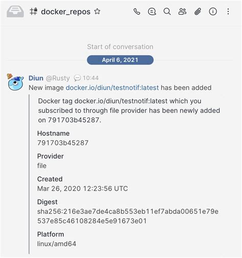 Diun Friendly Docker Image Update Notifier