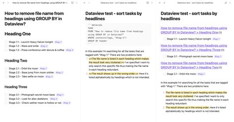 how to remove file name from headings using group by in dataview