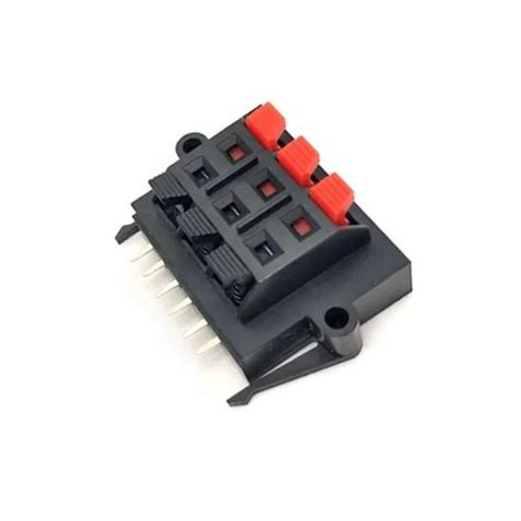 Wp6 11 Wire Push Terminal Red And Black 3a 50v 6p Wp Push Speaker Terminal Connector Spring