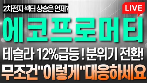 에코프로머티 주가전망 테슬라 12급등 분위기 전환 무조건 이렇게대응하세요 에코프로머티주가전망 에코프로머티리얼즈 Youtube