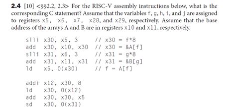 Solved 24 10 For The Risc V Assembly Instructions Below