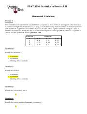 Homework 5 Solutions Pdf STAT 5616 Statistics In Research II Homework 5 Solutions Problem 1