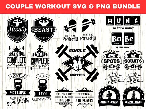 Workout Svg Bundle Funny Couple Svg Gym Bundle Svg Matching Couple