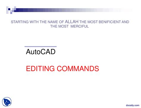 Editing Commands In Autocad Computer Aided Drawing Lecture Slides Docsity