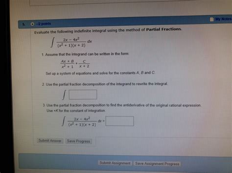 Solved My Notes Points Evaluate The Following Chegg