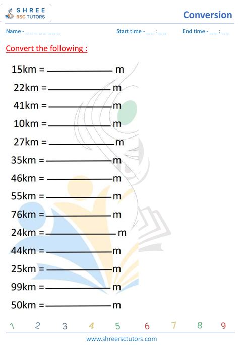 converting between meters and kilometers worksheets for grade 4 maths
