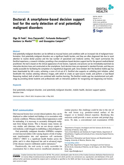 Pdf Doctoral A Smartphone Based Decision Support Tool For The Early
