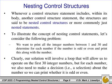 Ppt Cop 3223 C Programming Spring 2009 Nested Control Structures