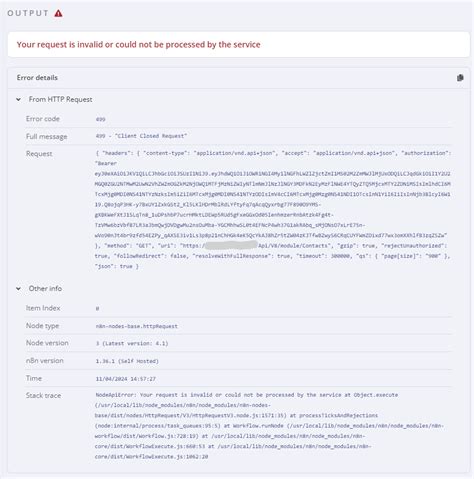 499 Client Closed Request When Calling Another N8n Workflow Via