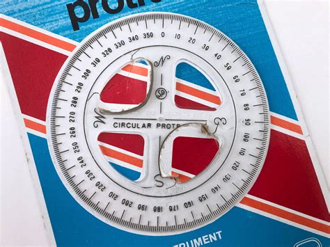 Circular Protractor Small Round Vintage Clear Plastic Drafting Tool