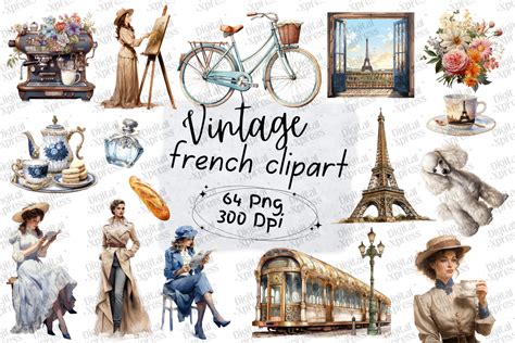Vintage French Clip Art Vintage French Platinum Diamond Art Deco Clip