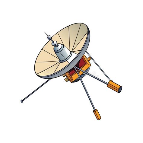 Spacecraft Vector Illustration Cosmic Exploration Communication Satellite Imagery Stock