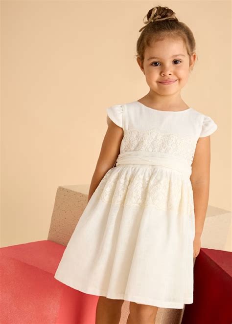Mayoral Abito Elegante Da Bambina Ecrù 3911 Corredo In