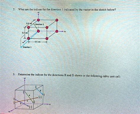 Solved 2 What Are The Indices For The Directions Indicated By The