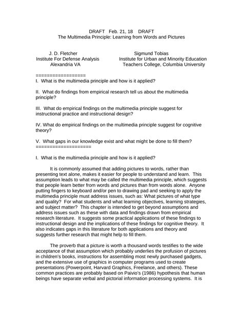 Pdf The Multimedia Principle