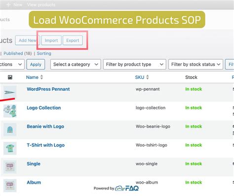 Load Woocommerce Products Sop Faq