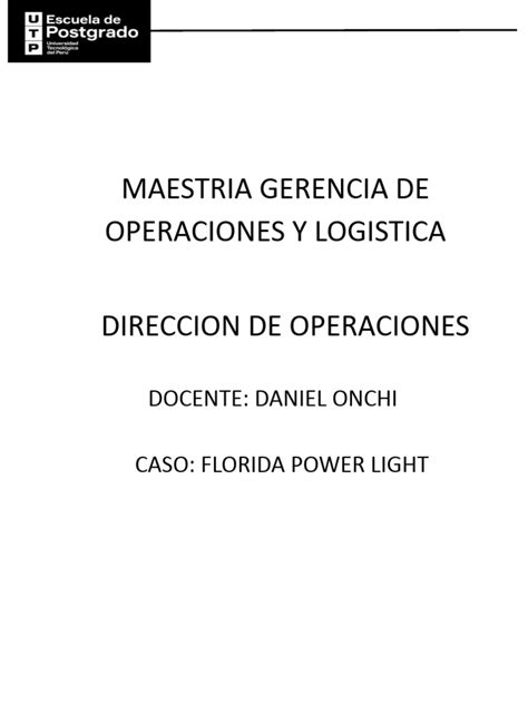 Florida Power Light Pdf Calidad Comercial Negocios Económicos