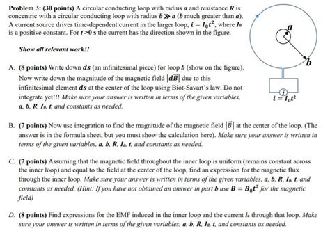 solved problem 3 30 points a circular conducting loop