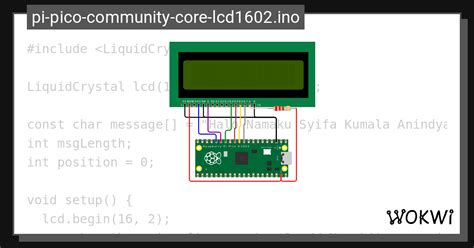 Pi Pico Community Core Lcd1602 Ino Copy Wokwi ESP32 STM32 Arduino Simulator