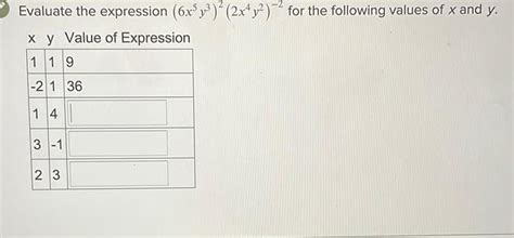 [ANSWERED] Evaluate the expression 6x5y 2x4 y for the following values - Kunduz