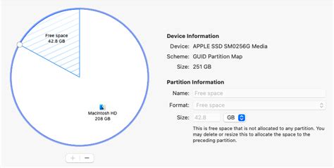 unable to delete free space partition from disk utility [getting error