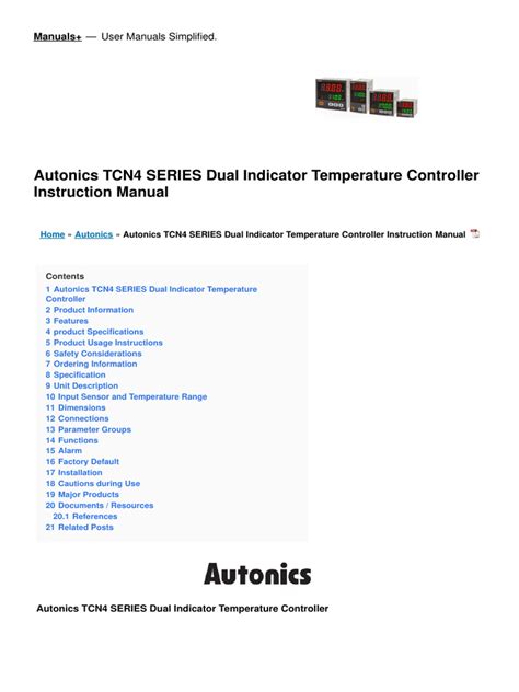 Tcn4 Series Dual Indicator Temperature Controller Manual Pdf