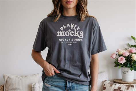 Comfort Colors 1717 Pepper Tshirt Mockup Graphic By Pearly Mocks