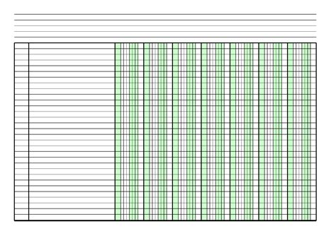 Columnar Paper With Seven Columns On A4 Sized Paper In Landscape Orientation Free Download