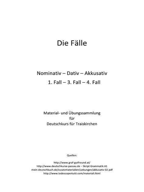 The Accusative And Dative Case Pdf