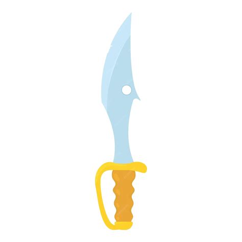 Premium Vector Steel Curved Dagger Icon Cartoon Illustration Of Steel