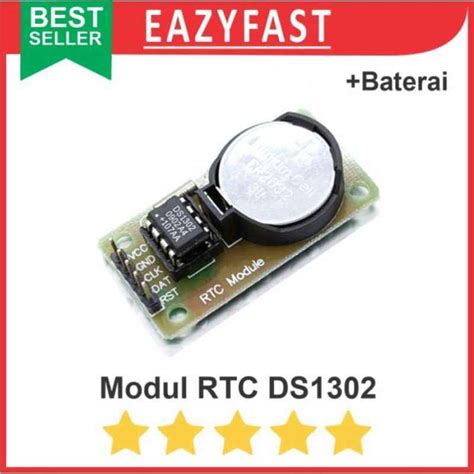 Jual Ds 1302 Ds1302 I2c Rtc Module Baterai Modul Sensor Jam Arduino