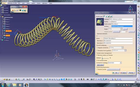 Tutorial How To Get A Helix On A Splinecurvepolyline In Catia V5