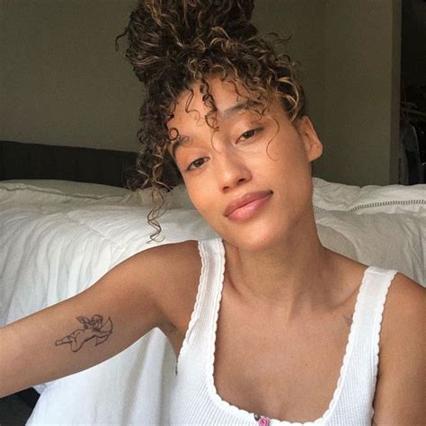 Minimalist Curly Hair Tattoo Curly Hair Angel Tattoo Cierra Ramirez