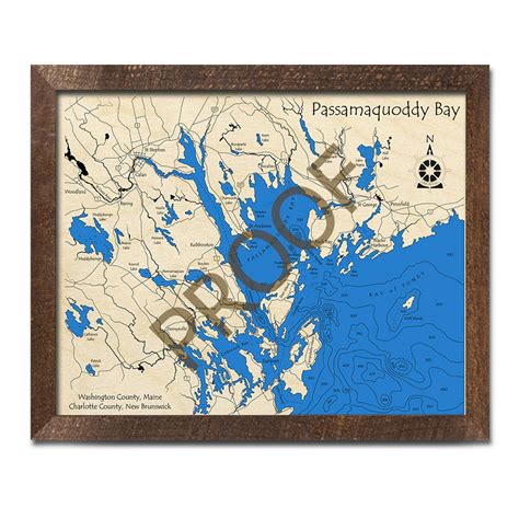 Passamaquoddy Bay Maine 3d Wood Map Custom Nautical Map Etsy