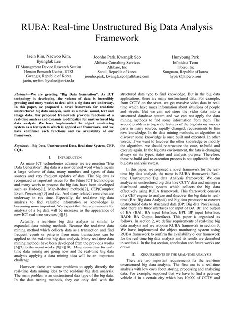 pdf ruba real time unstructured big data analysis framework