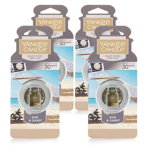 Yankee Candle Car Air Freshener Smart Scent Vent Clips Refreshing Fragrance 4 Pack Sun
