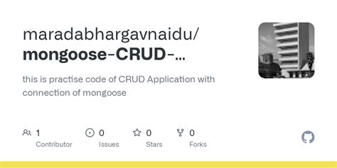 Github Maradabhargavnaidumongoose Crud Application This Is Practise