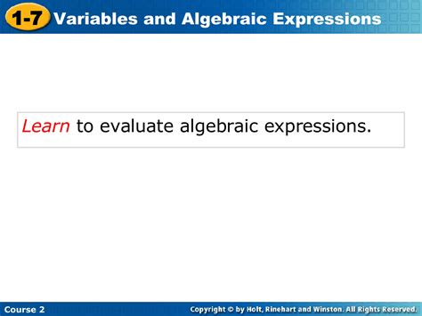 variable and algebraic expressions ppt