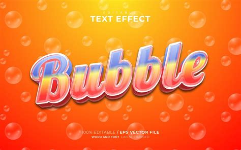 Premium Vector Bubble 3d Editable Text Effect