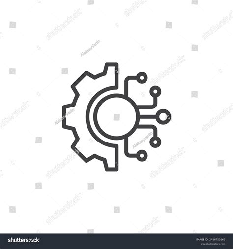 Digital Transformation Line Icon Linear Style Stock Vector Royalty
