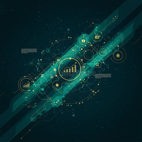 Abstract Digital Design With Futuristic Elements And Data Visualizations Central Stock