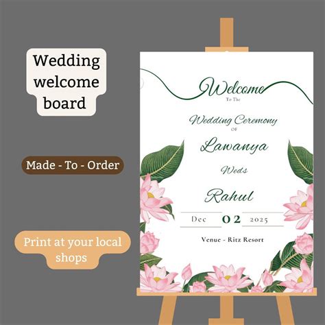 Editable Minimalist Wedding Welcome Sign Modern Digital Welcome