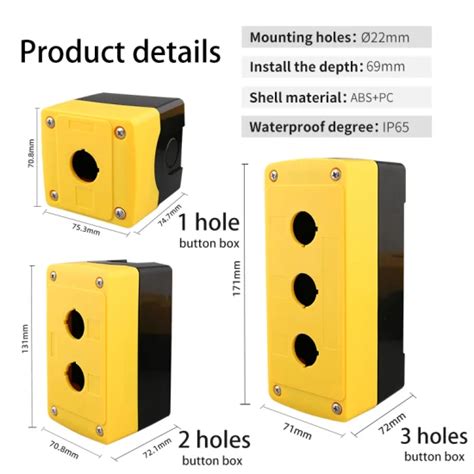 Plastic Switch Box Selector Switch Position Pushbutton Panel Control Mm Holes Plastic Box