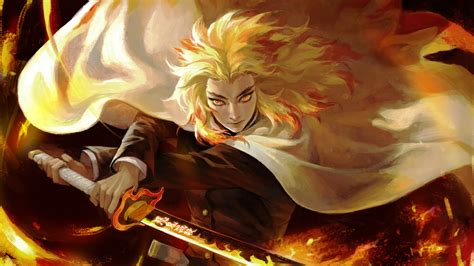 1920x1080 Resolution Cool Kyojuro Rengoku Hd Demon Slayer Illustration Art 1080p Laptop Full Hd