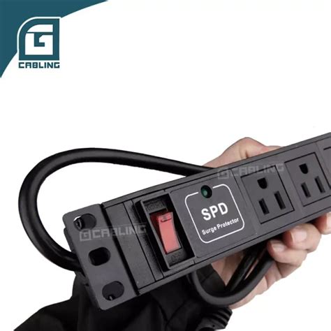 Pdu 8 Port 1u Usa Socket 19 110v 15a Spd Power Distribution Unit Gcabling Optical Fiber